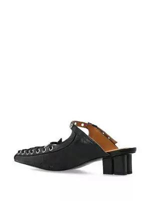 GANNI 50mm Buckle-fastening Lace-up Mules - Black