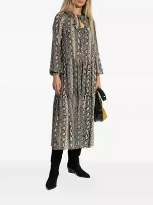 Michael Kors Snakeskin-print Midi Dress