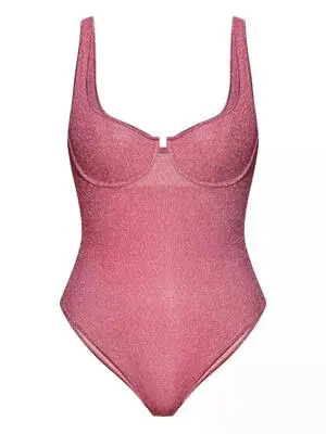 Oseree Glitter Underwired One Piece Swimsuit - Pink