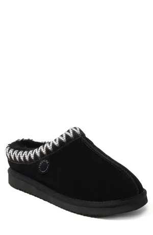 DEARFOAMS Fireside Grafton Shearling Clog Slipper - Black