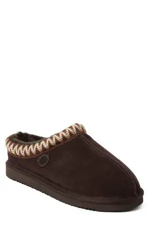DEARFOAMS Fireside Grafton Shearling Clog Slipper - Coffee