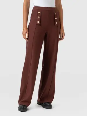 SAINT + SOFIA Chelsea Pant - Maroon Textured