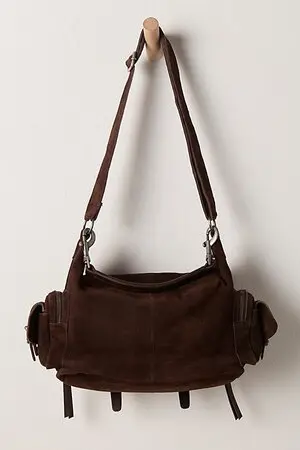Free People Suede Shoulder Bag - Espresso