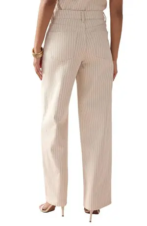 NEXT Stripe Straight Leg Jeans - Brown