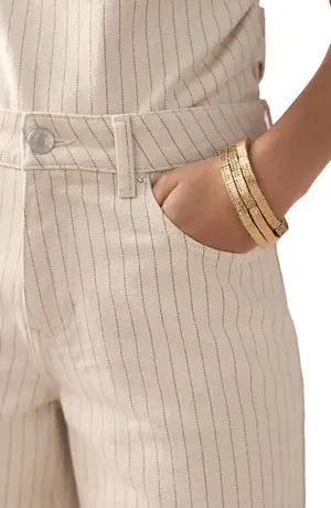 NEXT Stripe Straight Leg Jeans - Brown