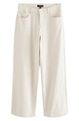 NEXT Stripe Straight Leg Jeans - Brown
