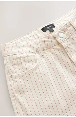 NEXT Stripe Straight Leg Jeans - Brown