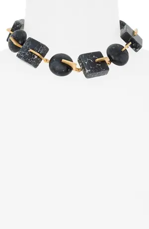 Cult Gaia Laguna Stone Choker Necklace - Black Multi