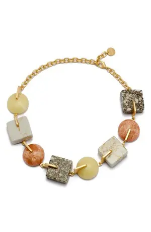 Cult Gaia Laguna Stone Choker Necklace - Earthtone Multi