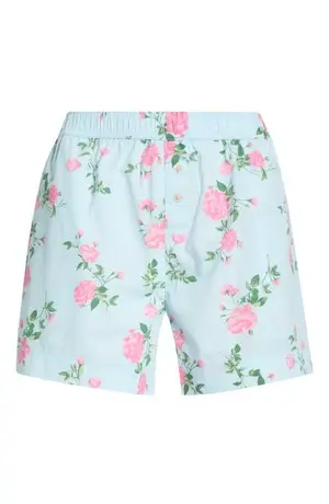 OPEN EDIT Boxer Shorts - Blue- Pink Mood Floral
