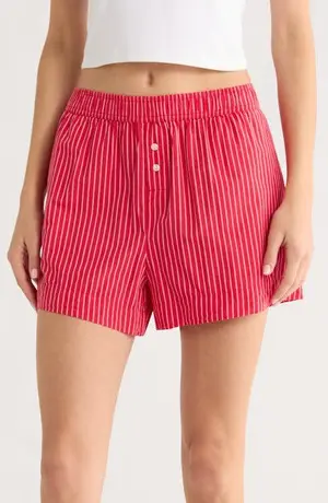 OPEN EDIT Boxer Shorts - Red Muse Pinstripe