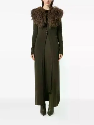Blumarine Feather-embellished Long Cardigan - Green