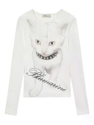 Blumarine Printed Jersey T-shirt - White