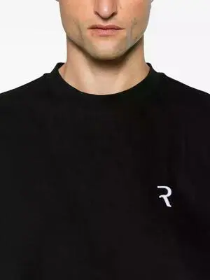 RHUN Logo-embroidered Cotton T-shirt - Black