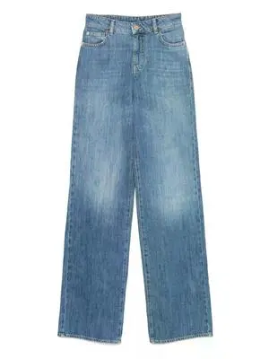 Emporio Armani Washed Wide-leg Jeans - Blue