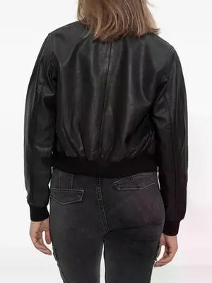 ALLSAINTS Zip-front Leather Bomber Jacket - Black