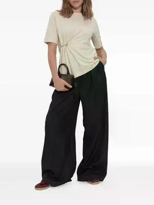 Kenzo Safety Pin-detail Gathered T-shirt - Neutrals
