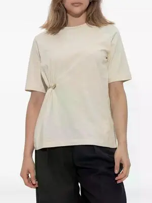 Kenzo Safety Pin-detail Gathered T-shirt - Neutrals