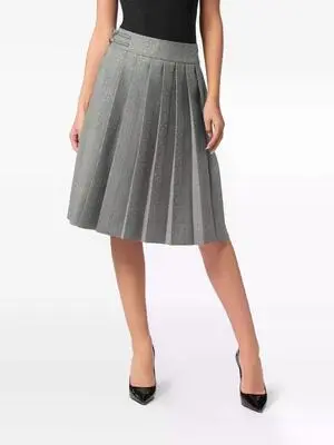 Philipp Plein Houndstooth Pleated Midi Skirt