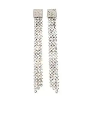 Blumarine Crystal-embellished Drop Earrings - Silver
