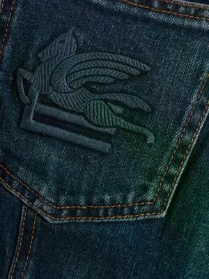 Etro Pegaso Motif Panelled Jeans