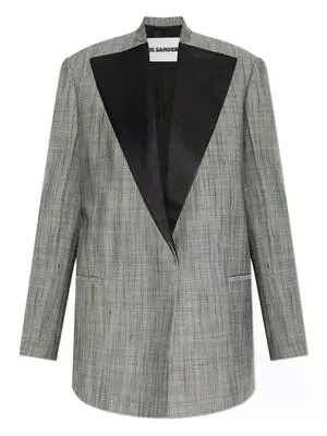 JIL SANDER Satin-lapel Checked Jacket