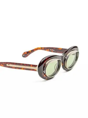Matsuda Oval-frame Sunglasses - Brown