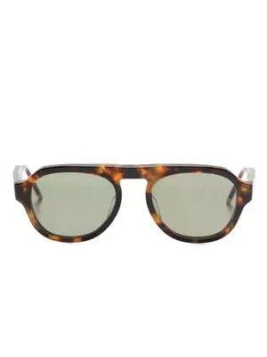 Thom Browne Oval-frame Sunglasses - Brown