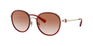 COACH Glitter Round Frame Sunglasses - Pink Gradient Pink