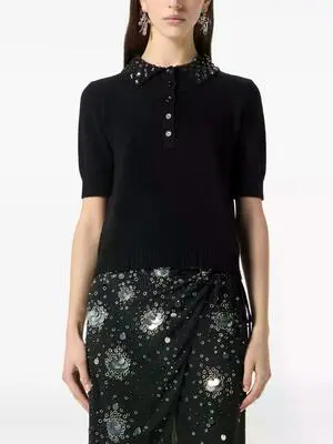 Blumarine Embroidered Wool Polo Shirt