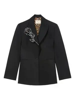 Blumarine Embroidered Rose Detail Blazer
