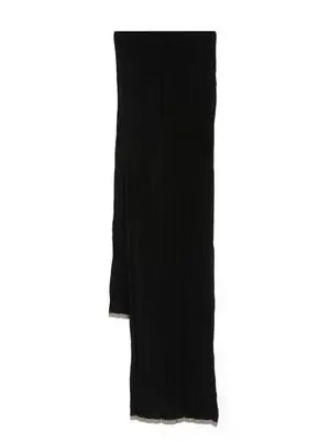 Brunello Cucinelli Ribbed-knit Cashmere Scarf - Black