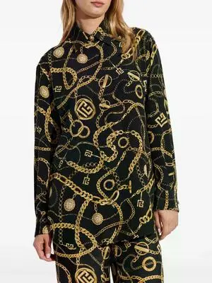Balmain Chain Print Silk Shirt