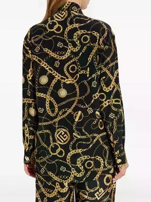 Balmain Chain Print Silk Shirt