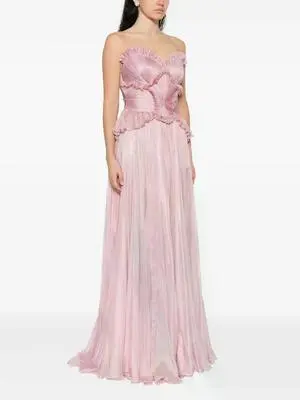 IRIS SERBAN Ruffled Strapless Dress