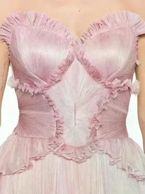 IRIS SERBAN Ruffled Strapless Dress