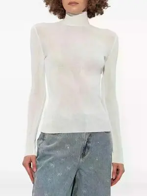 SELF-PORTRAIT Ribbed High-neck Top