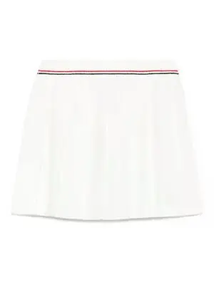 Miu Miu Cotton-blend Pleated Skirt - White
