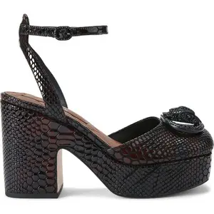 Kurt Geiger Chelsea Ankle Strap Platform Pump - Charcoal