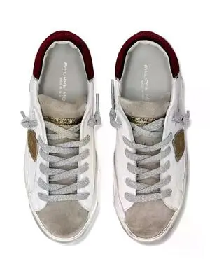 Philippe Model Distressed Leather Low-top Sneakers - White