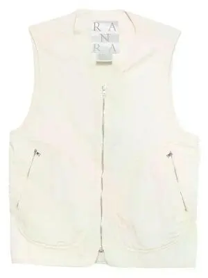 RANRA Zip-fastening Pocket Vest - Neutrals