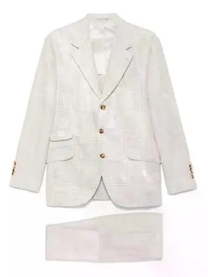 Brunello Cucinelli Single-breast Checked Suit - Neutrals