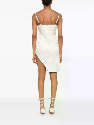 Coperni Asymmetric Floral-jacquard Mini Dress