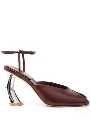 A.W.A.K.E. Mode 85mm Giustine Metallic-heel Peep-toe Pumps