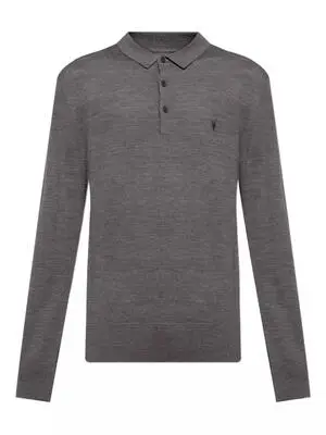 ALLSAINTS Logo-embroidered Polo Shirt - Grey
