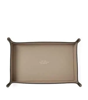 Smythson Small Panama Leather Rectangular Trinket Tray