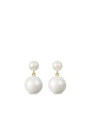 Sophie Bille Brahe 14k Gold Venus Moon Drop Earrings - Yellow