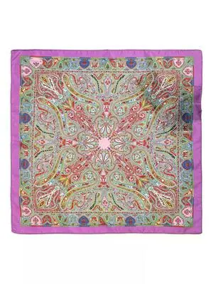 Etro Paisley-pattern Silk Scarf - Purple