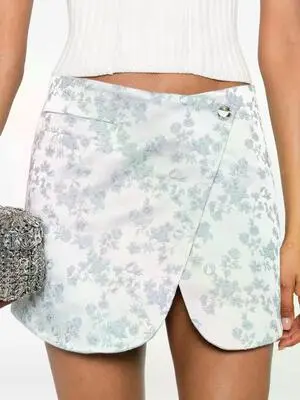 Coperni Floral-jacquard Wrap Mini Skirt