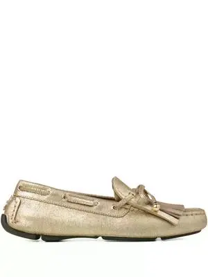 JIMMY CHOO Manon Loafers With Fringe Detail - Gold